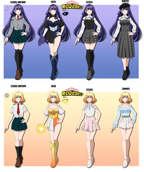 [bnha Oc] Aya Hoshiko Outfit Sheet By Ragesiren On Deviantart