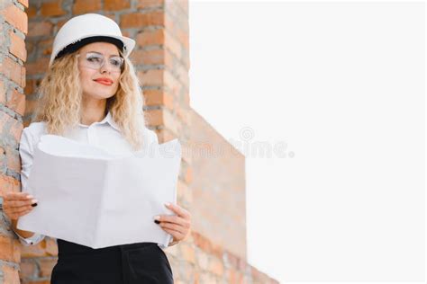 Women Engineer Look At Building Glass Stock Image Image Of Industrial Paper 265944543