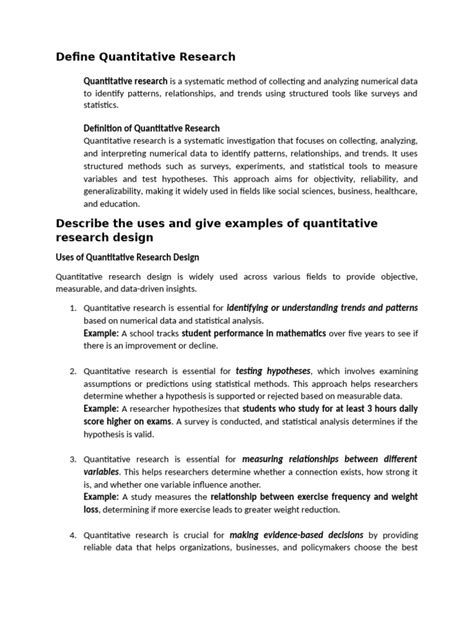 Define Quantitative Research Pdf Statistics Quantitative Research