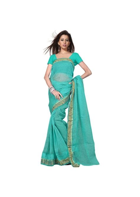 Rajasthani Kota Doria Teal Saree International Costumes