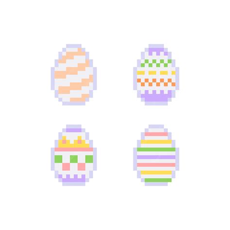 Illustration Vector Graphic Of Easter Eggs In Pixel Art Style Premium