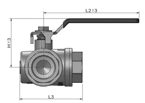 3 Way In Line Valve Function “l” With H H H Ball Closing Handle