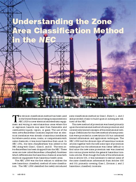 Understanding The Zone Area Classification Method In The Nec Pdf Chemistry Energy And Resource