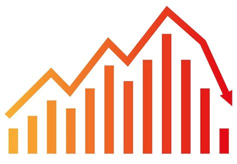 Premium Vector Graph With Decrease Report Diagram With Recession And