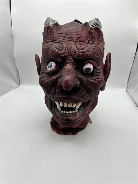 Devil Head Animatronic Halloween Motion Detector Moving Lights Sound