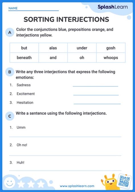 Interjections Worksheets 5th Grade