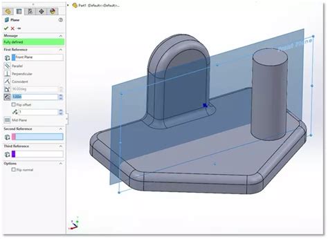 Creating Reference Planes In Solidworks Offset Angle Mid