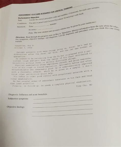 Solved Assignment 139 Case Scenario For Critical Thinking