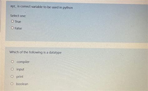 Solved Xyz Is Correct Variable To Be Used In Python Select
