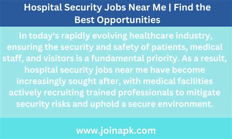 Hospital Security Jobs Near Me Find The Best Opportunities