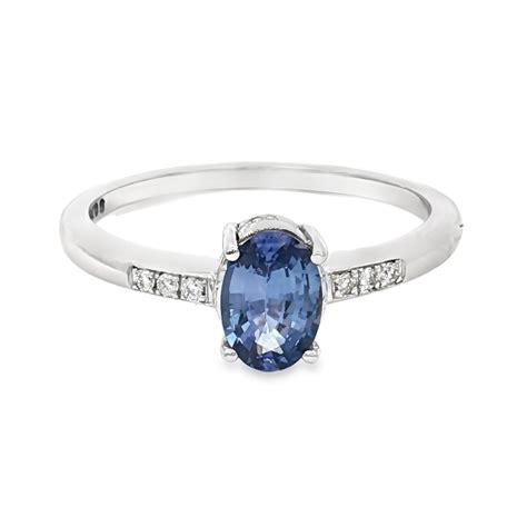 9ct White Gold Sapphire And Diamond Ring Design No Int923 Stearns