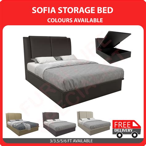Sg Seller Sofia Fabric And Leather Storage Bed In 4 Colour Free Delivery 121416exerior