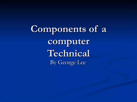 Components Of A Computer Technical Ppt Computer Peripherals Computing