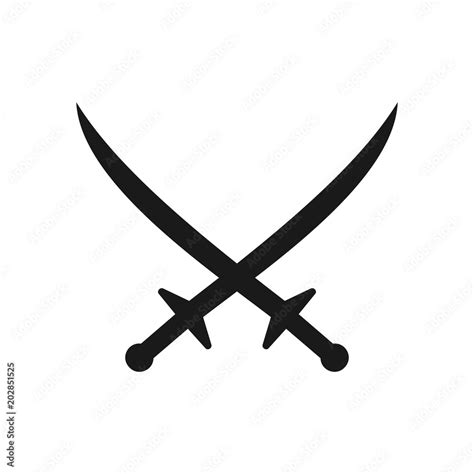Sword Logo Security Icon Guardian Symbol Vector Eps 08 Stock Vector