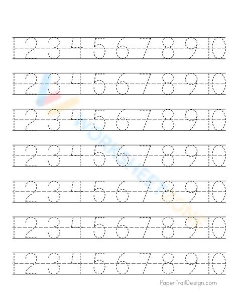 Printable Number Handwriting