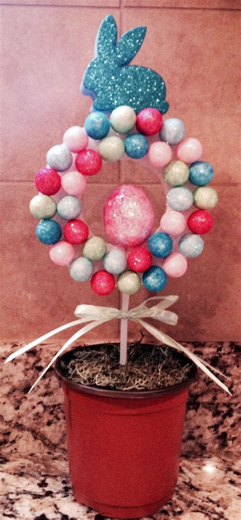 Easter Egg Topiary Made From Items Purchased At The Dollar Tree Easter Eggs Easter Topiary