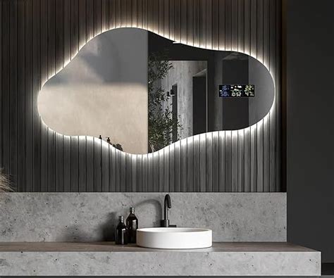 A Artforma Espejos De Pared Decorativos Con Led A Medida Con Luces 114x64 Cm Espejo De Baño