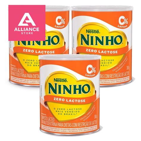 Kit 3 Leite Ninho Zero Lactose Lata 380g Shopee Brasil