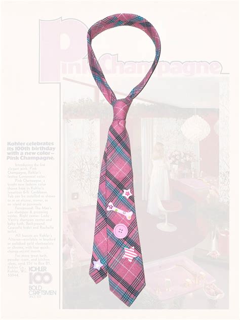 Kawaii Bone And Star Pink Plaid Tie Casper 1970 Glitch Cupids