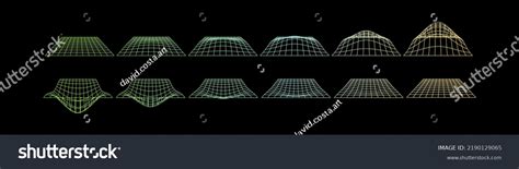 Vector Planes Gradient Lines Grid Curved Stock Vector Royalty Free