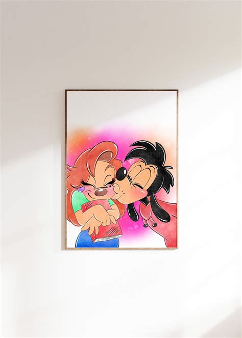 A Goofy Movie Max And Roxanne Wall Print Max Roxanne Goofy Movie Home Max And Roxanne Wall Art