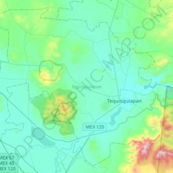 Mapa Topográfico Tequisquiapan Altitud Relieve