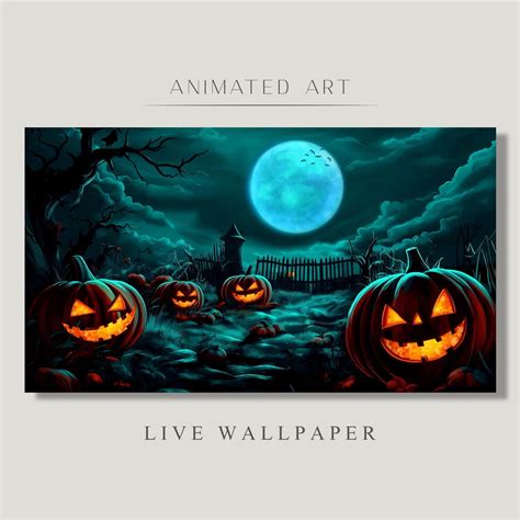 Animated Background Halloween Night Spooky Pumpkin Night Alive