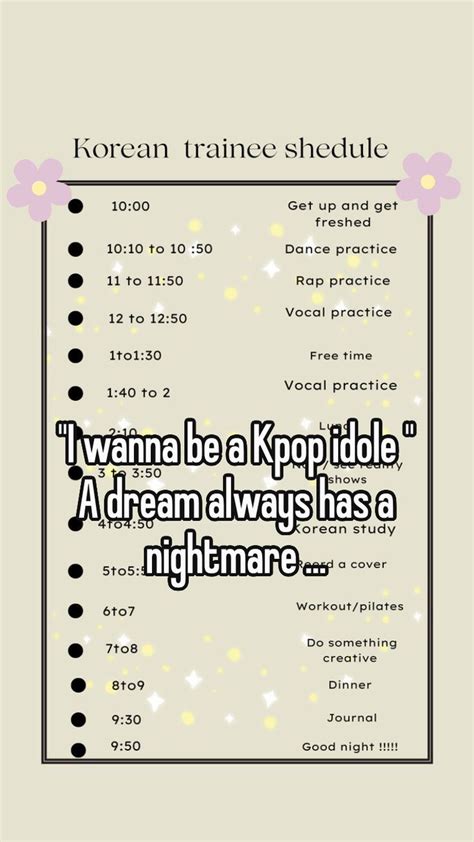 Helppp Still Gonna Be A Kpop Idole Tho Trainee Kpop Schedule Kpop