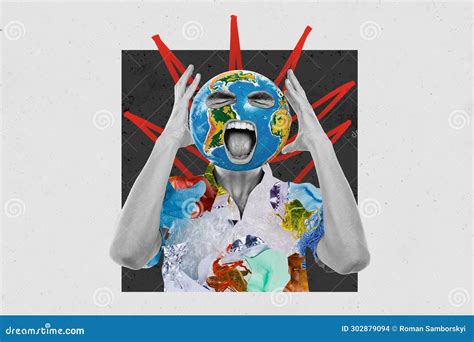 Collage Of Pollution And Garbage Objects Making An Human Profile