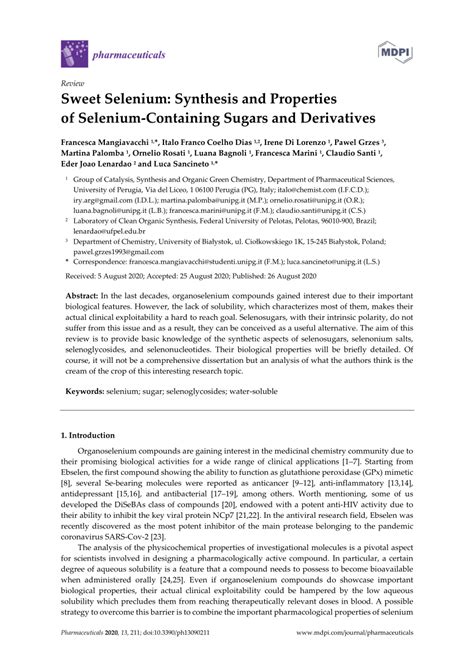 pdf sweet selenium synthesis and properties of selenium containing