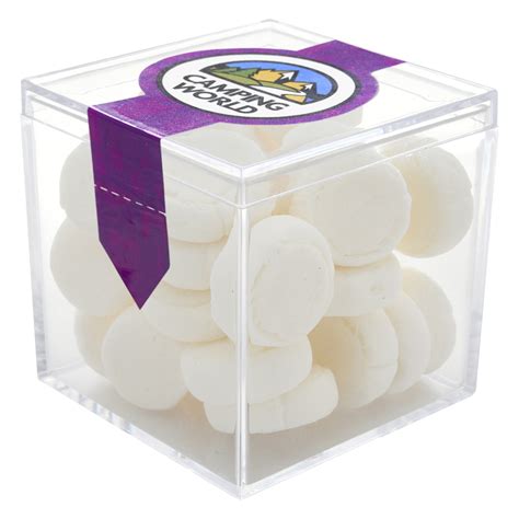Cube Candy Cube Shaped Acrylic Container With Candy Hit Promotional Products