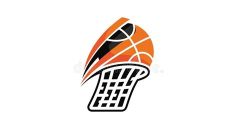 Dynamic Basketball And Hoop Sport Logo Stock Vector Illustration Of