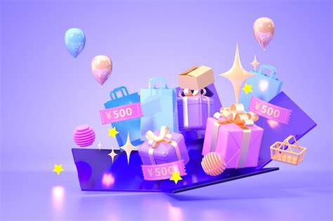 Premium Photo 3d Material Scene Of E Commerce Shopping