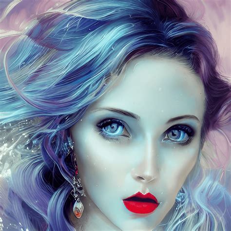 Beautiful Fractal And Gems Pin Up Girl Graphic · Creative Fabrica