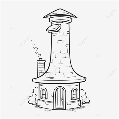 등대 색칠 페이지 개요 스케치 드로잉 벡터 굴뚝 그리기 굴뚝 개요 굴뚝 스케치 Png 일러스트 및 벡터 에 대한 무료