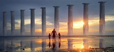 Download Beach Columns People Royalty Free Stock Illustration Image