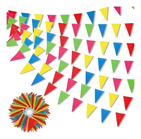 Decoración Banderín Multicolor Plástico Colores 160m 20pcs Mercadolibre