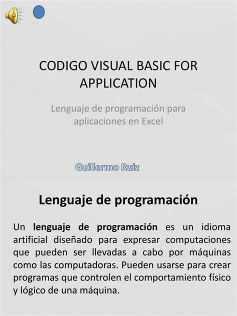Codigo Visual Basic For Application Básico Microsoft Excel