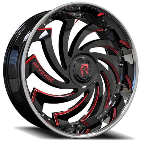 Revenge Rl 108 Black With Red Milled Chrome Ss Lip And Big Floater Cap