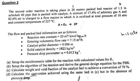 Solved L D The Second Order Reaction Is Taking Place In 20