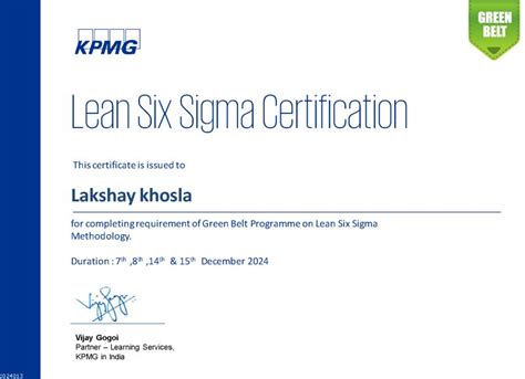 Kpmginindia Leansixsigma Greenbelt Continuousimprovement