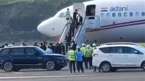 Watch Video Gautam Adani Visits Navi Mumbai Airport In Maharashtra To