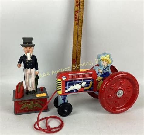 Schyling Tractor Pull Toy Plastic Uncle Sam Live And Online Auctions