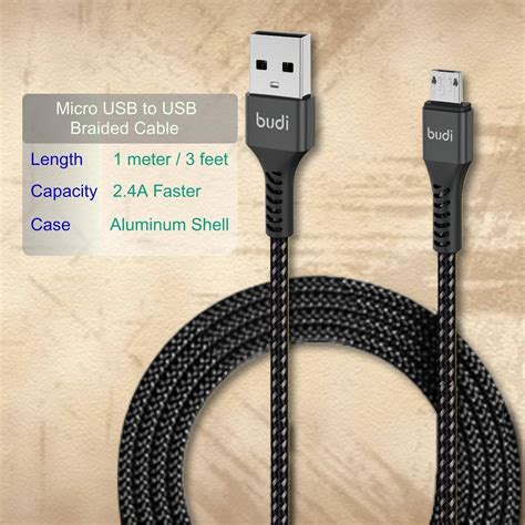 Budi Usb To Micro Charge Sync Cable 2a 1 Meter Buy Best Price In Uae Dubai Abu Dhabi Sharjah