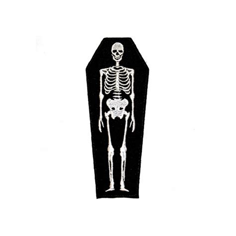 Skeleton Coffin Iron On Patch Minimum Mouse