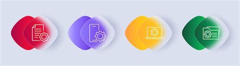 Premium Vector Setting Icon Set Gear Cogwheel File Folder Data Computer Laptop Modern