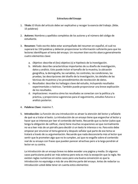 Estructura Del Ensayo | PDF | Ensayos | Science
