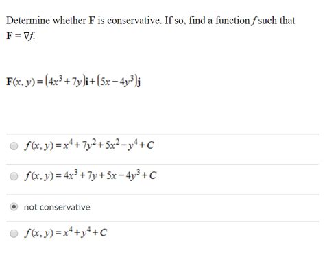 solved determine whether f is conservative if so find a