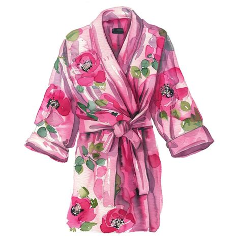 Premium Photo Spa Robe Watercolor Pink Girl Traveling