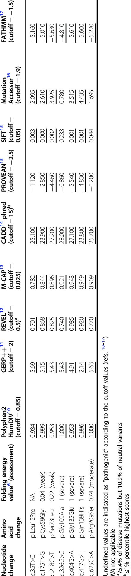 Pathogenicity Assessment Of The Novel Missense Mutations In The Rs1 Gene Download Table